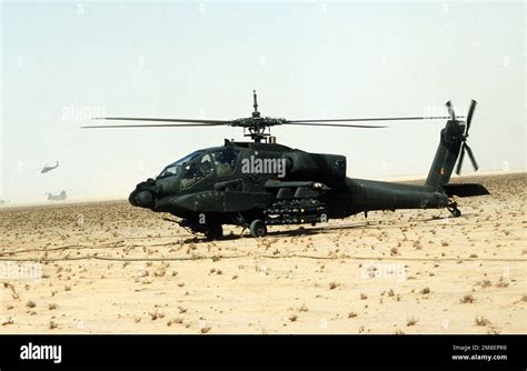 An Ah 64a Apache Anti Tank Helicopter Of The Xviii Airborne Corps