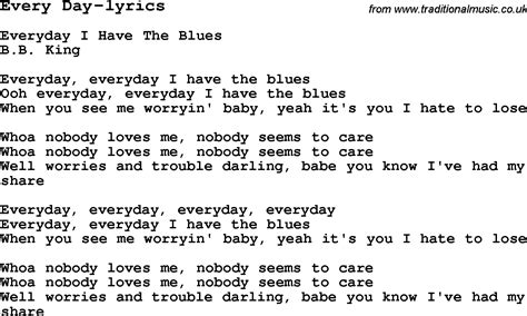 Blues Guitar Lesson For Every Day Lyrics With Chords Tabs And Lyrics