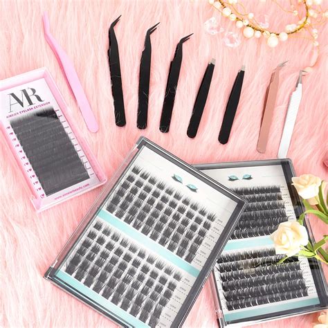 Bulk Cluster Lashes Fluffy Private Label Natural D Curl Cluster Lash Kit Korean Pbt Segments