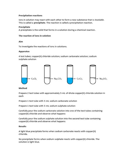 Precipitation Reactions Pdf Precipitation Chemistry Salt