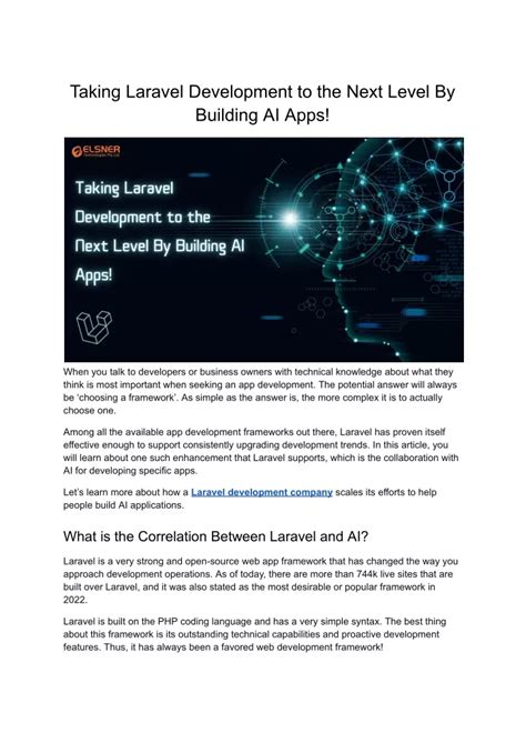 Ppt Taking Laravel Development To The Next Level By Building Ai Apps