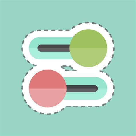 Sticker Line Cut Multiple Switches Suitable For Web Interface Symbol Simple Design Editable