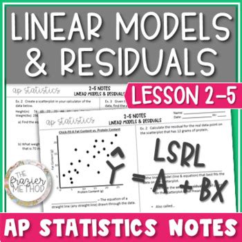 Linear Models Residuals Regression Line Of Best Fit AP Statistics