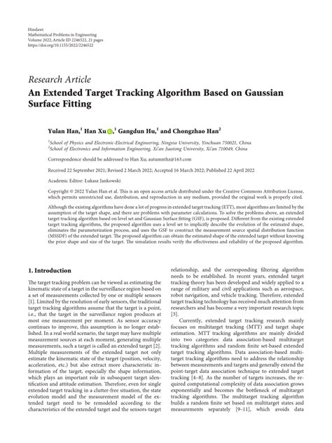 Pdf An Extended Target Tracking Algorithm Based On Gaussian Surface Fitting