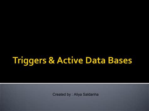 Database Triggers Ppt Databases Computer Software And Applications