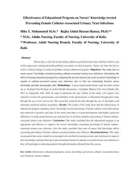 Pdf Effectiveness Of Educational Program On Nurses Knowledge Toward