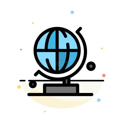 World Globe Science Abstract Flat Color Icon Template Stock Vector