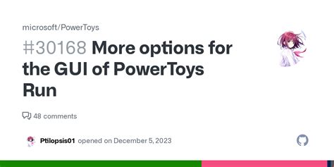 More Options For The Gui Of Powertoys Run · Issue 30168 · Microsoft