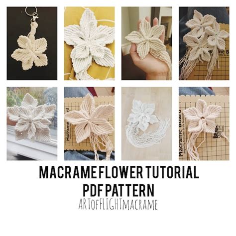 Macrame Flower Pdf Diy Tutorial Etsy
