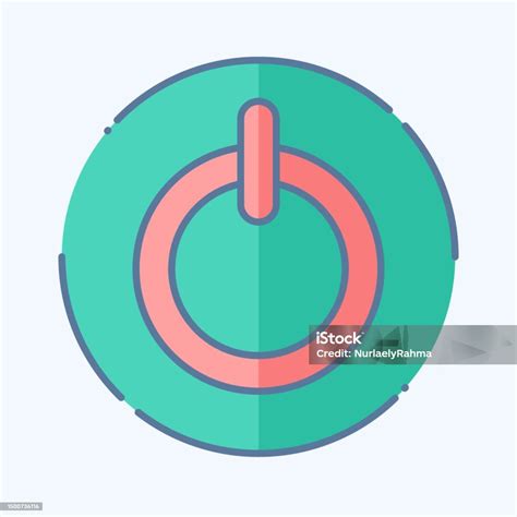 아이콘 전원 버튼 에어컨 기호와 관련이 있습니다 낙서 스타일 심플한 디자인 편집 가능 간단한 그림 0명에 대한 스톡 벡터 아트