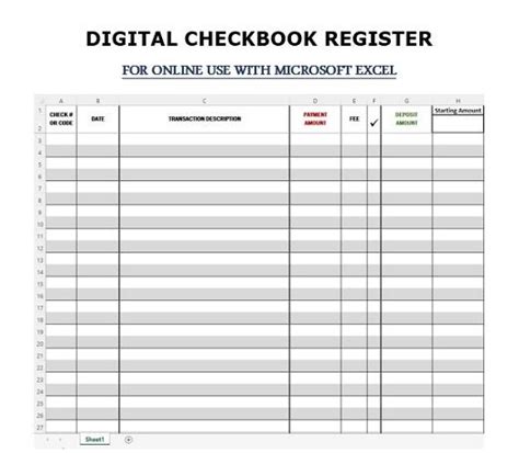 Excel Checking Account Template