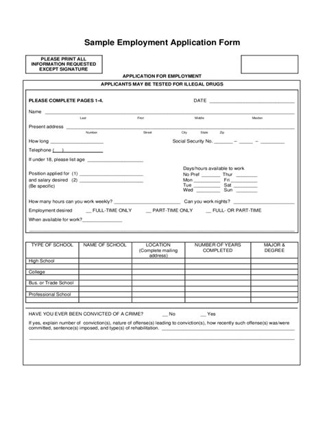 Employee Application Form 2 Free Templates In PDF Word Excel Download