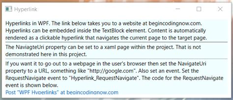 Wpf Hyperlinks