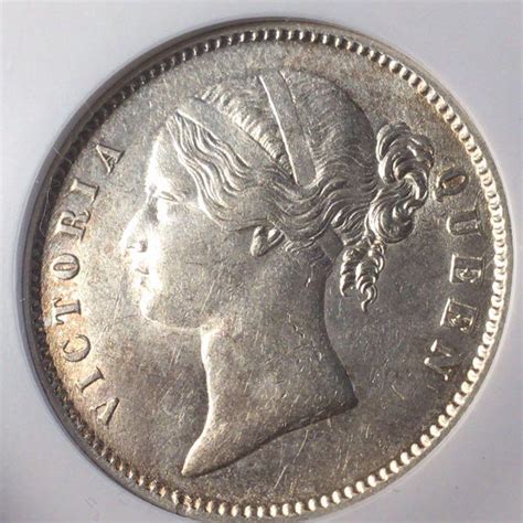 Ngc Ms 1840年 イギリス インド ムガル帝国1ルピー銀貨ww1615 メルカリ