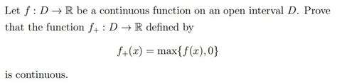 Solved Let F D→r Be A Continuous Function On An Open