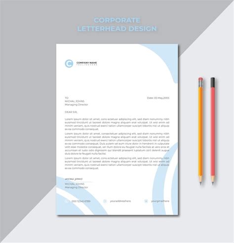 기업 레터헤드 디자인 프리미엄 벡터