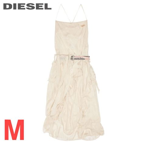 【楽天市場】★diesel ディーゼル レディース★ベルト付き シルク シフォンレイヤー 膝丈 ノースリーブワンピース ドレス【d Claes