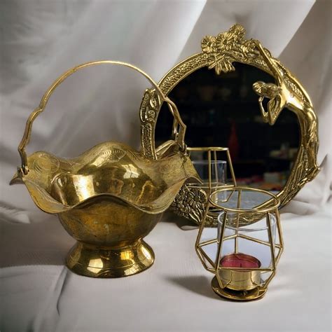 Set Of 3 Vintage Brassware