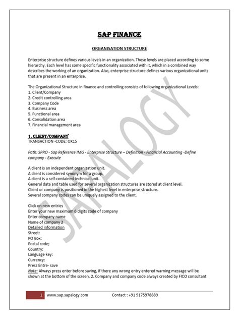 Unit 1 Sap Fico Organisation Structure Pdf Unit 1 Sap Fico Organisation Structure Pdf
