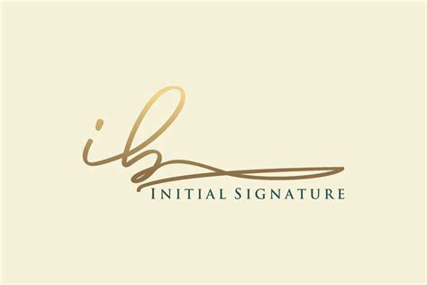 Initial IB Letter Signature Logo Template Elegant Design Logo Hand Drawn Calligraphy Lettering
