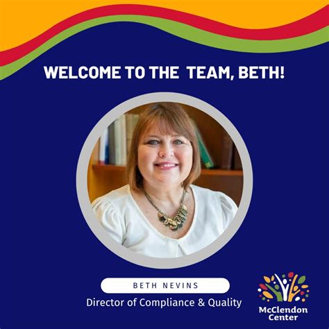 Mcclendon Center Welcomes Beth Nevins As Director Of Compliance And Quality