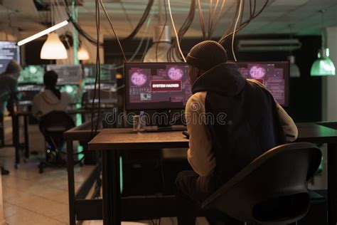 Successful Cyberattack And System Hacked By Professional Spy Stock Image Image Of Malware