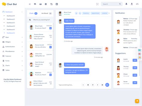 Bootstrap Webapp Template With Creative Dashboard Design Chat Bot