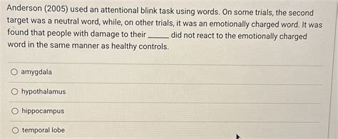 Solved Anderson 2005 ﻿used An Attentional Blink Task Using