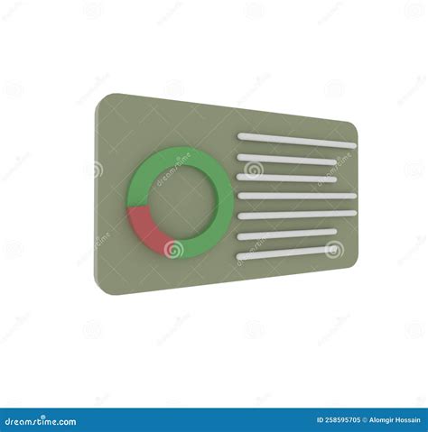 Minimal 3d Illustration Progress Pie Chart Planning And Visualization Of Statistics Stock