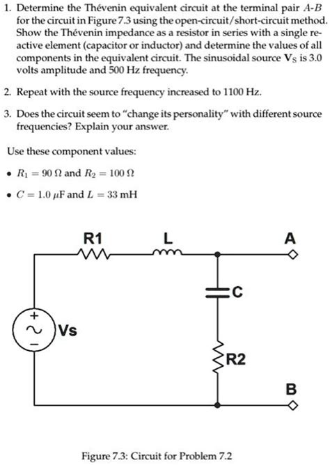 1 Determine The Thévenin Equivalent Circuit At The Terminal Pair A B