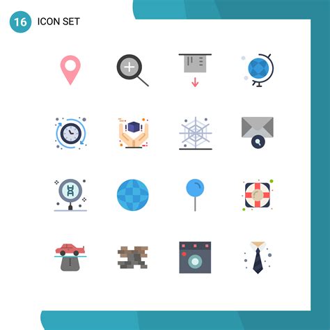 16 User Interface Flat Color Pack Of Modern Signs And Symbols Of Great Great Education The Clock