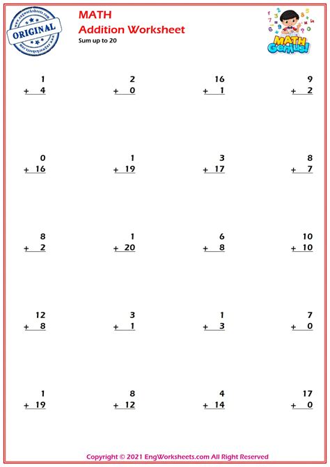 2 Digits Addition Worksheets And Exercise Engworksheets