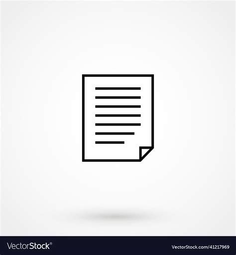 Text Document Line Icon Outline Sign Linear Style Vector Image