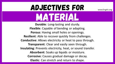 20 Best Words To Describe Material Adjectives For Material Engdic
