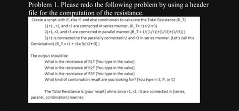 Solved Problem 1 Please Redo The Following Problem By Using
