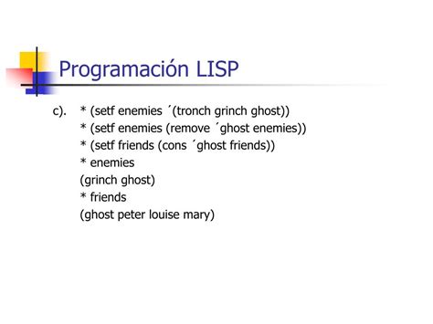 Ppt Programación En Lisp Powerpoint Presentation Free Download Id