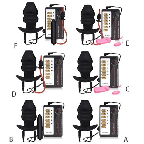 Electric Shock Hollow Plug Massager Pleasure Butt Stimulation Adult Wired Remote Control Sex