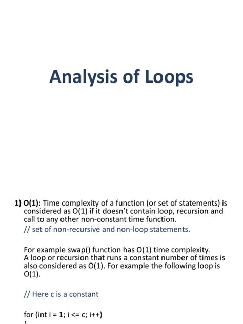 analysis of loops1 pdf control flow time complexity