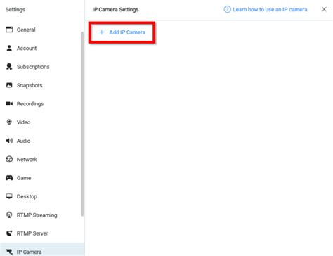 How To Add An IP Camera As A Video Source ManyCam Help And Support