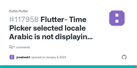 Flutter Time Picker Selected Locale Arabic Is Not Displaying Numbers
