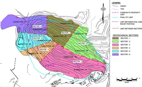 Current Geotechnical Sectors Of The Mine Source Adaptead From A Map