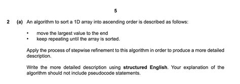 9618 Paper 2 What Is The Difference Between Describe The Algorithm