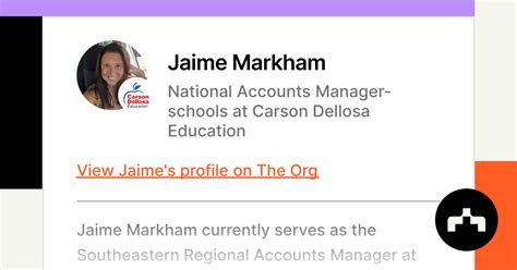 Jaime Markham National Accounts Manager Schools At Carson Dellosa