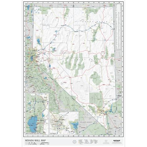 Nevada State Wall Map By Mapshop The Map Shop