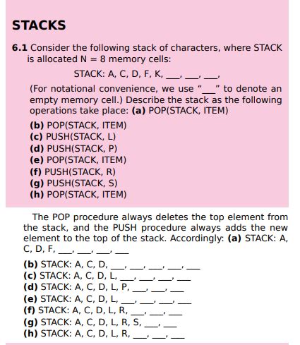 Solved Consider The Following Stack Of Characters Where Chegg Com