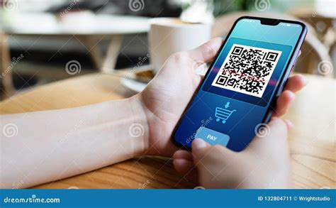 Qr Code Mobile Phone Scan On Screen Business And Technology Concept