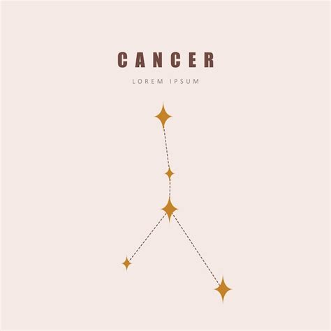 보헤미안 스타일의 암 조디악 별자리 별자리 벡터 일러스트 신비와 밀교 프리미엄 벡터