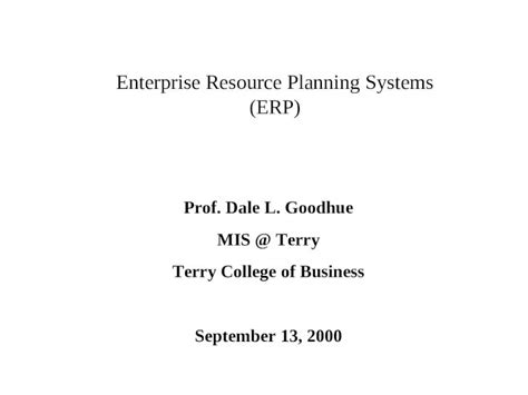 Ppt Enterprise Resource Planning Systems Erp Dokumen Tips