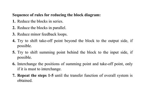 Bloock Diagram Reduction Summary In Control System Pdf