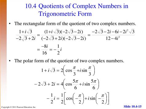 Ppt 104 Trigonometric Polar Form Of Complex Numbers Powerpoint